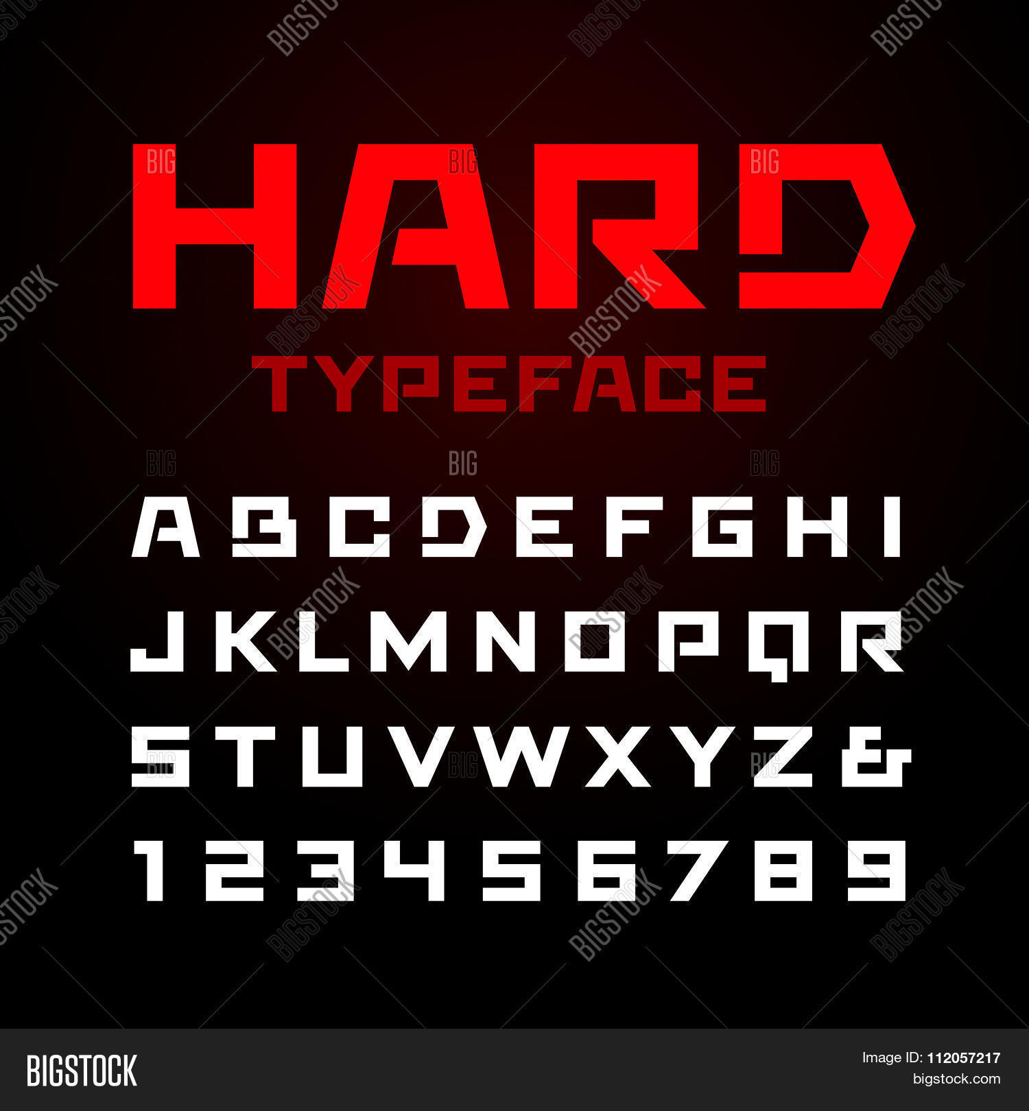 Hard Font. Vector Vector & Photo (Free Trial) | Bigstock