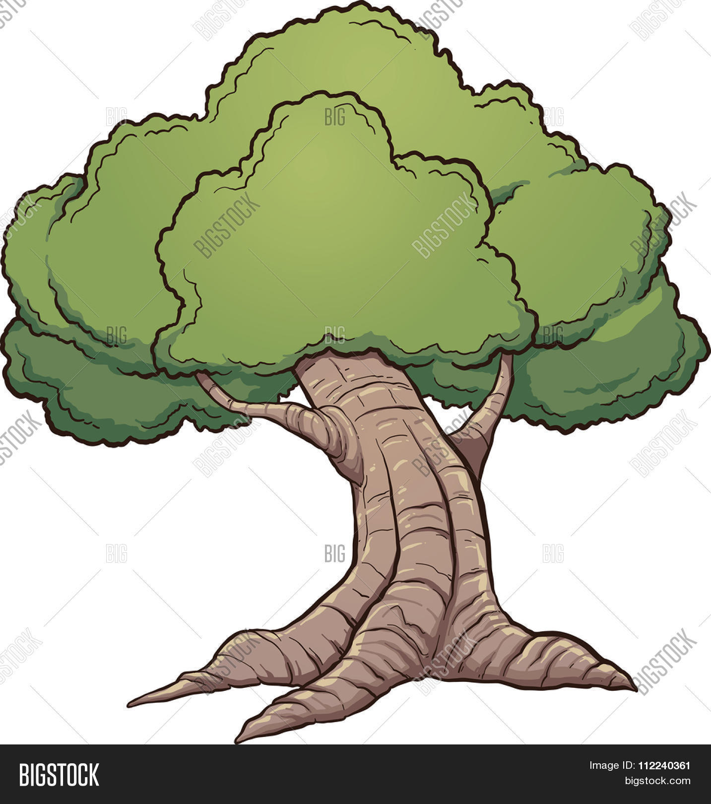 Cartoon Oak Tree. Vector & Photo (Free Trial) | Bigstock