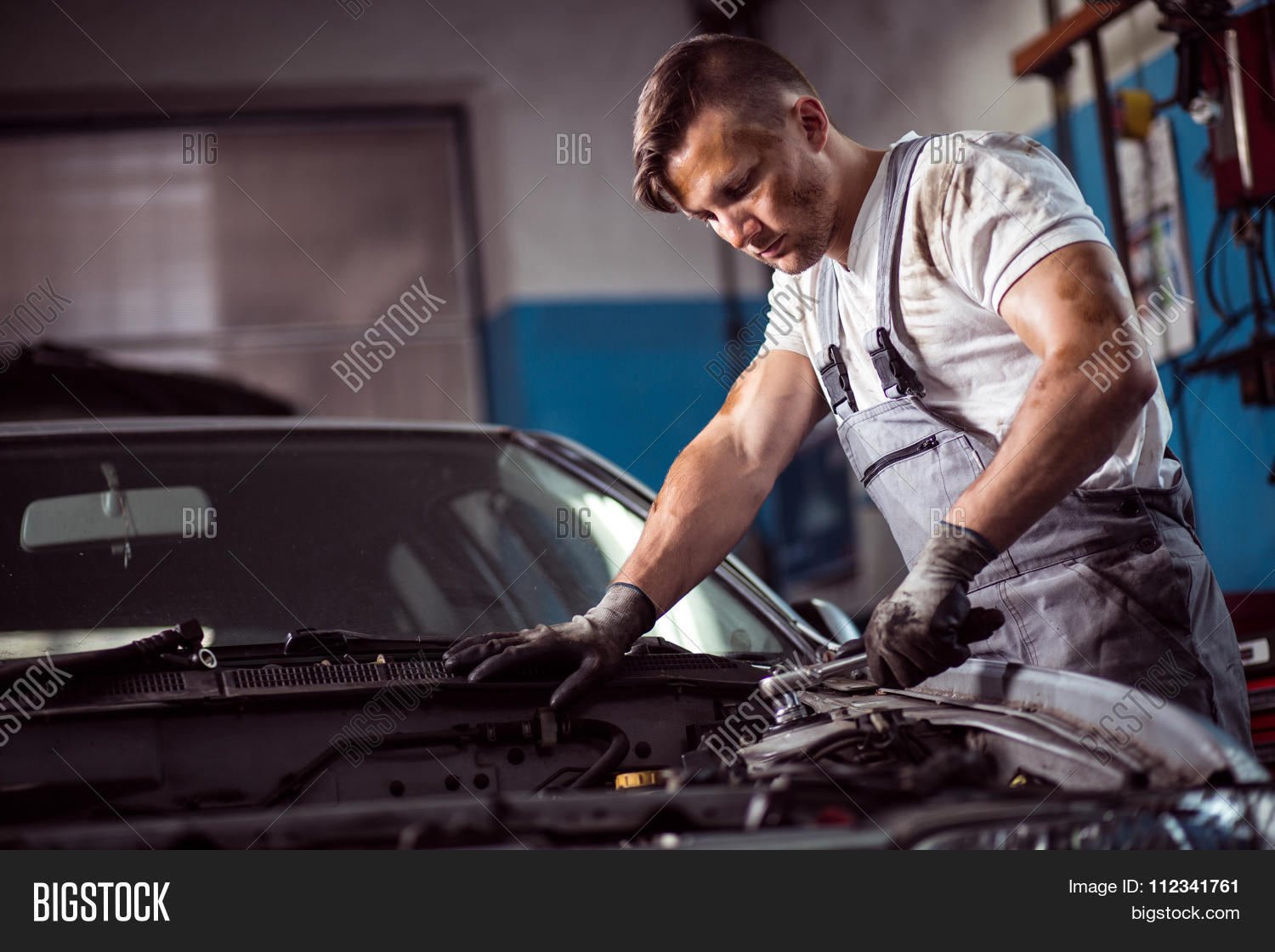 Muscled Car Mechanic Image & Photo (Free Trial) | Bigstock