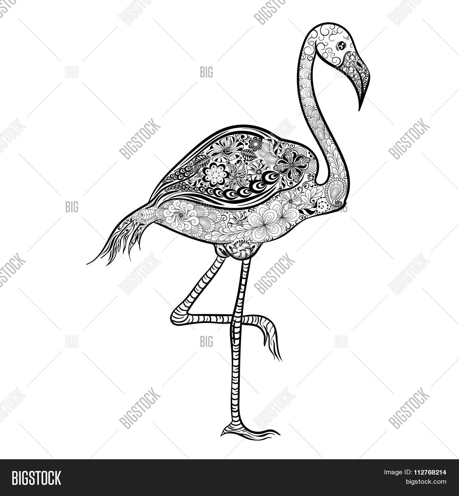 Flamingo Doodle Vector & Photo (Free Trial) | Bigstock