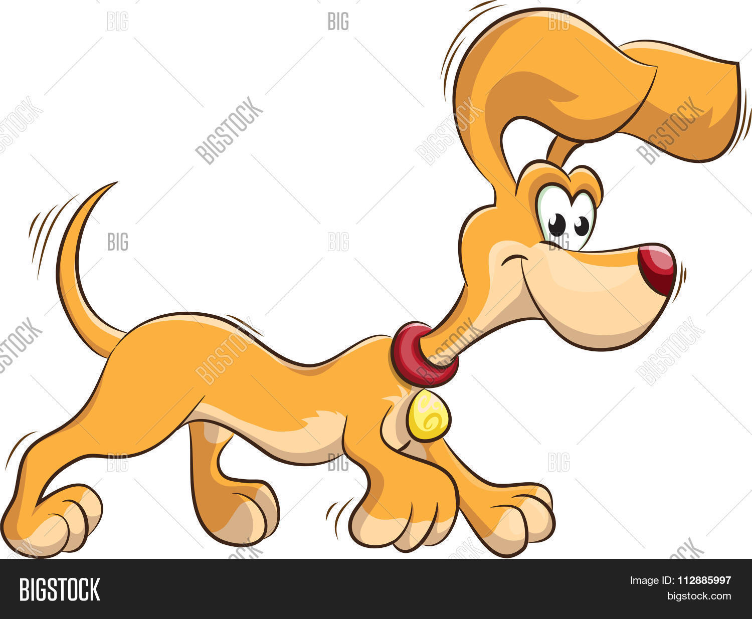 Orange Dog Runs Vector & Photo (Free Trial) | Bigstock
