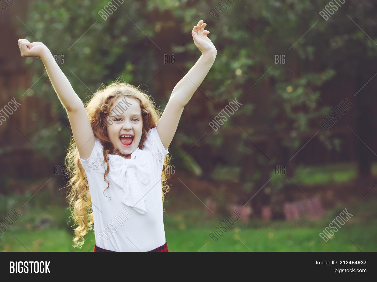 Happy Little Girl Yelling