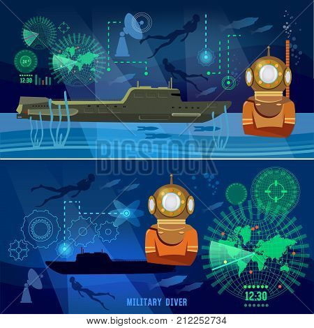 Submarine Banners. Vector & Photo (Free Trial) | Bigstock