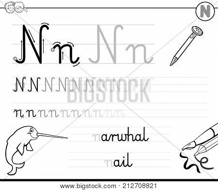 Learn Write Letter N Vector & Photo (Free Trial) | Bigstock