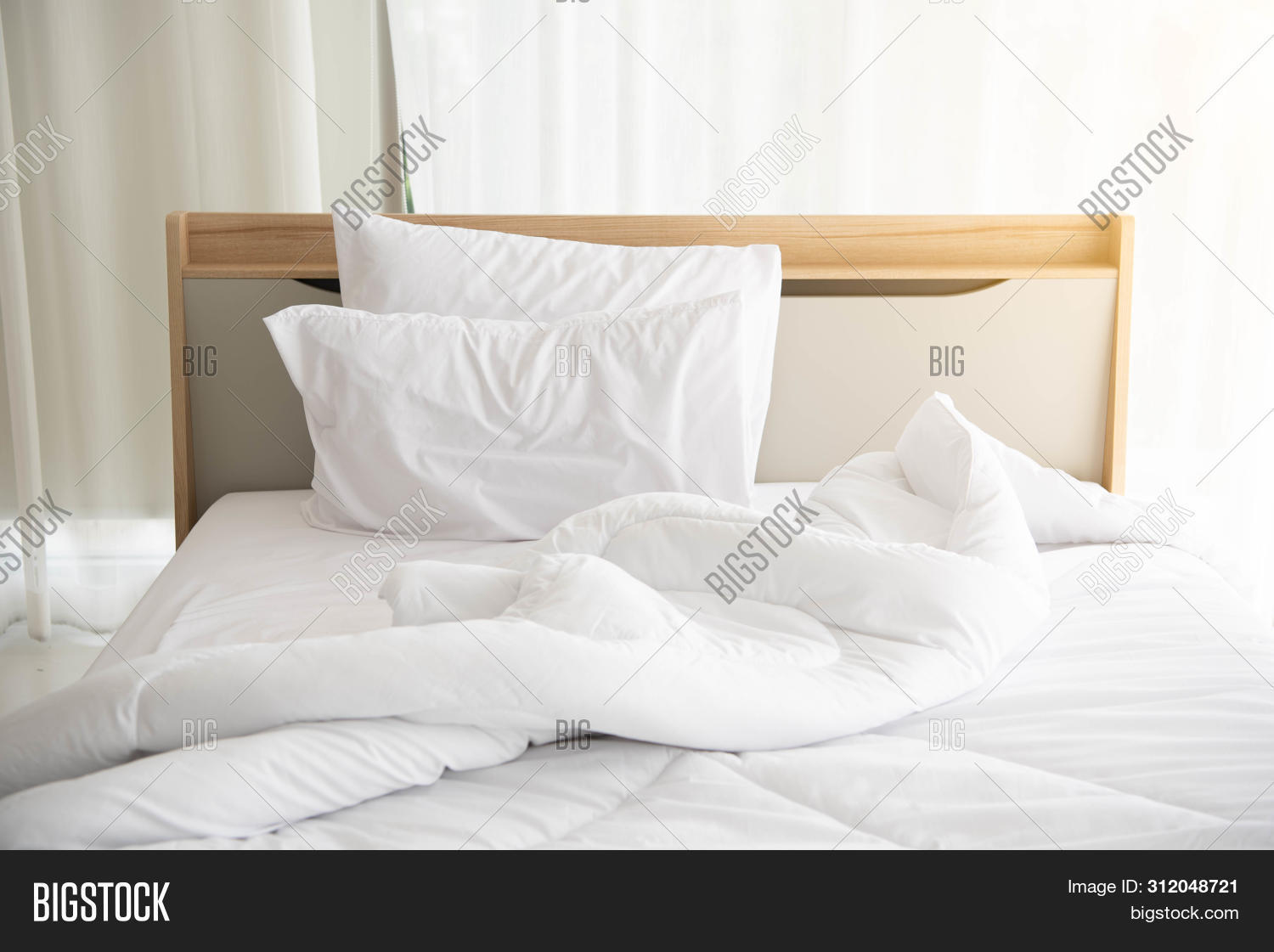 White Unmade Bed Image & Photo (Free Trial) | Bigstock