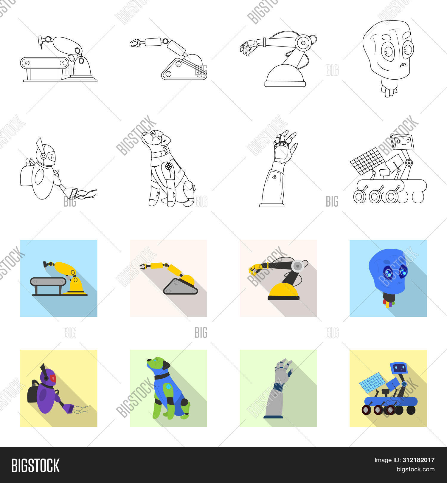 Bitmap Design Robot Image & Photo (Free Trial) | Bigstock