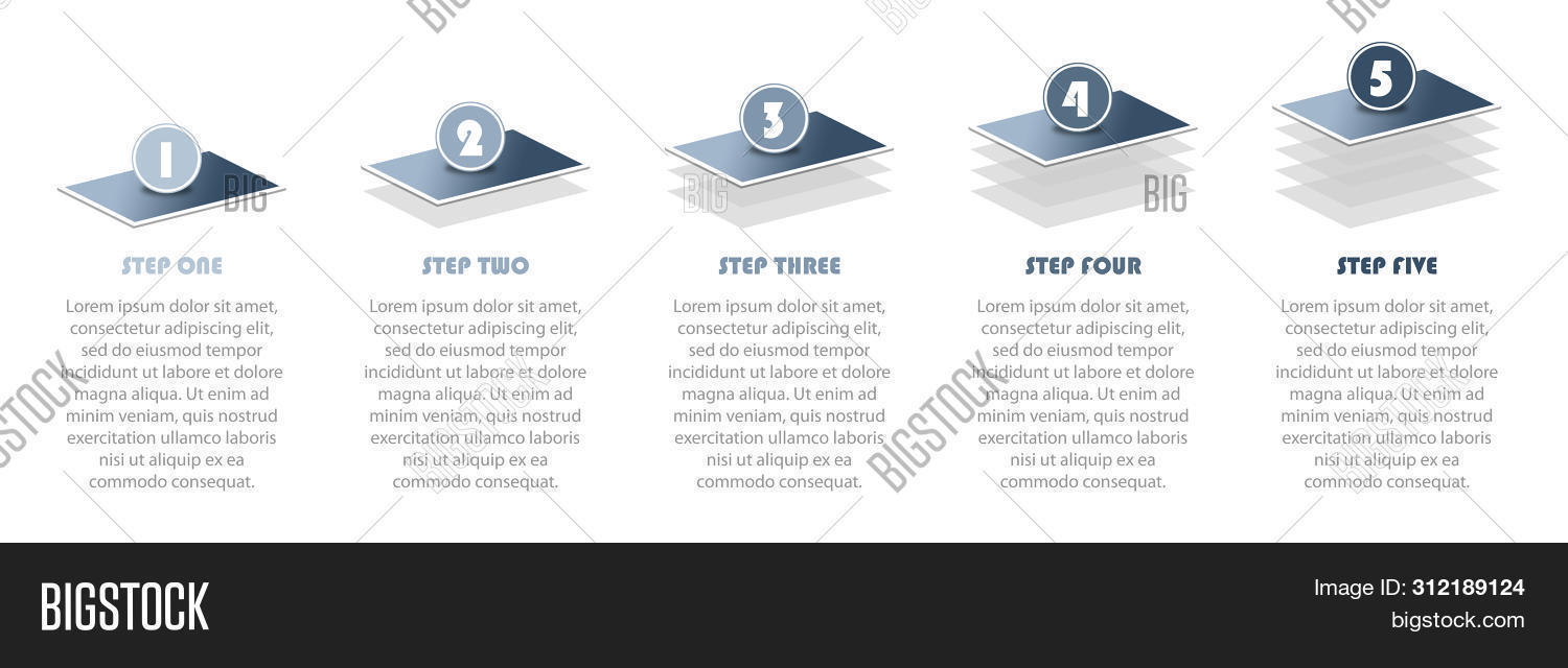 Numbered 5 Step Image & Photo (Free Trial) | Bigstock