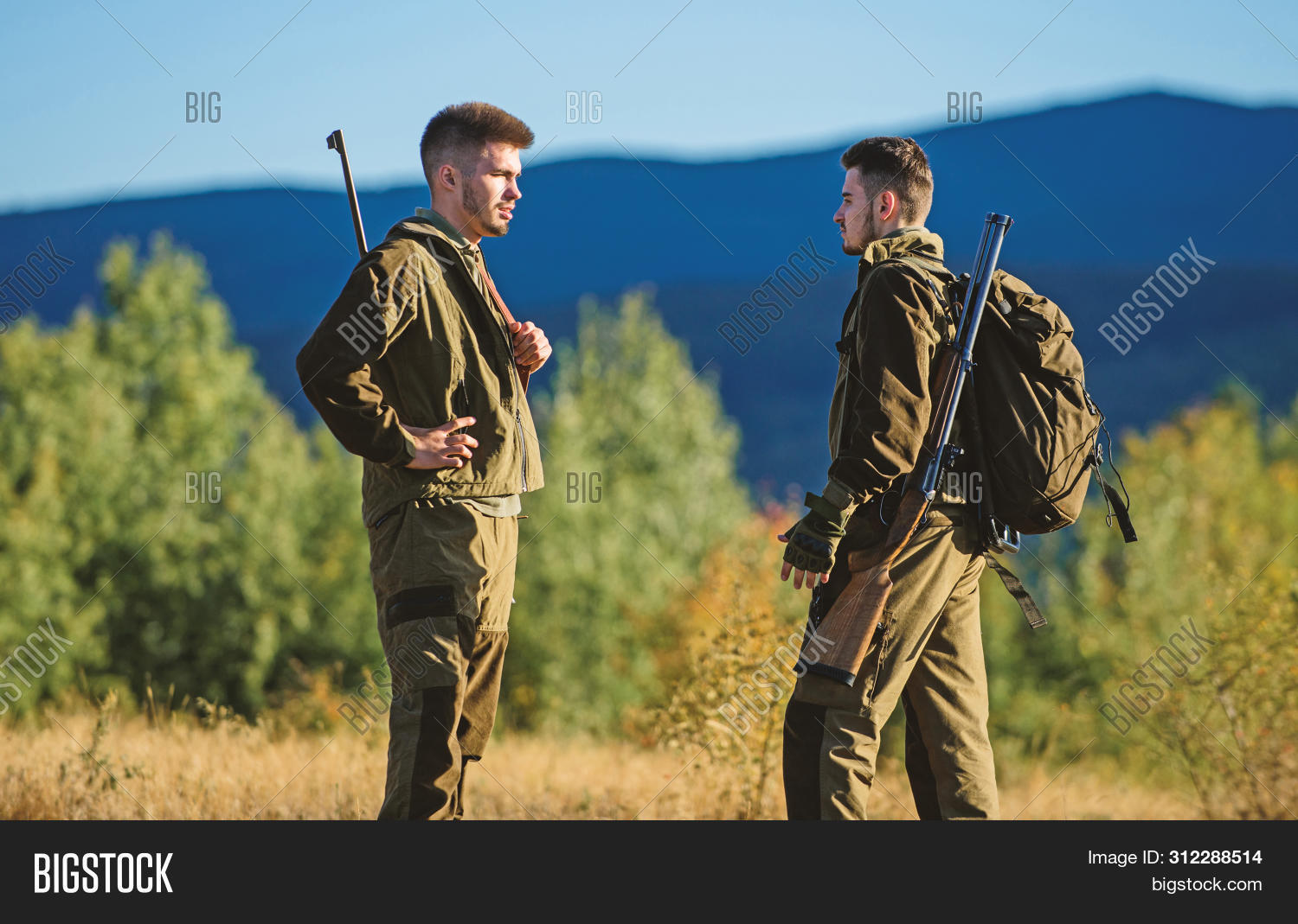 Friendship Men Hunters Image & Photo (Free Trial) | Bigstock