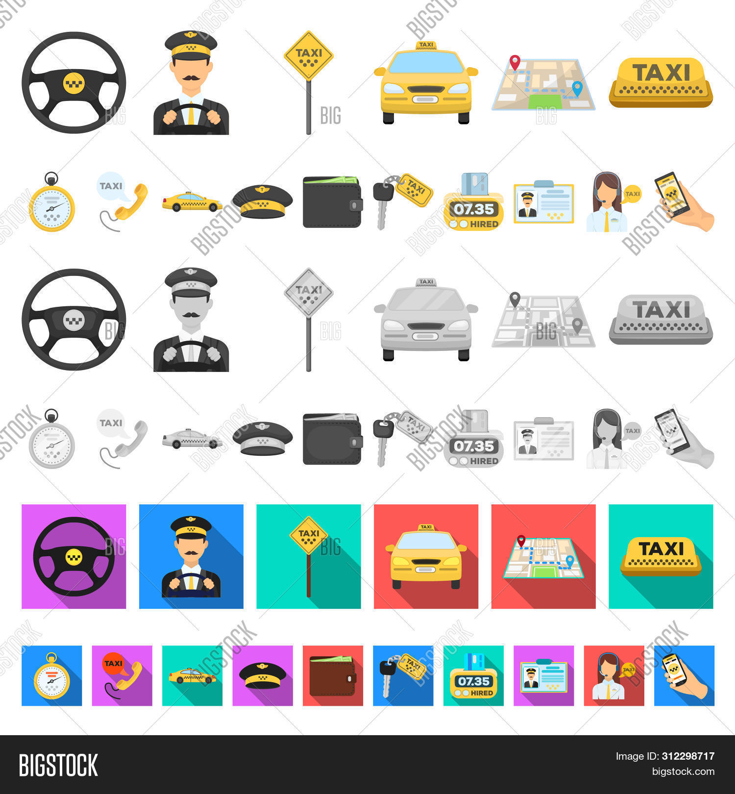 Taxi Service Cartoon Image & Photo (Free Trial) | Bigstock
