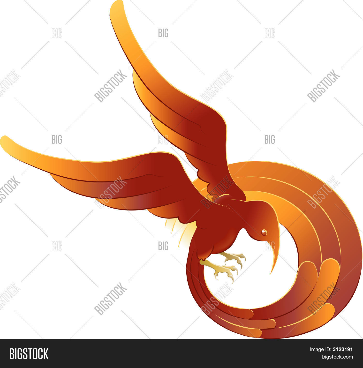 Swooping Fiery Bird Vector & Photo (Free Trial) | Bigstock