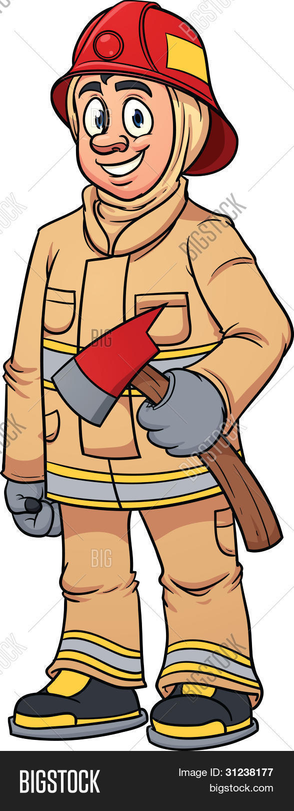 Cartoon Firefighter. Vector & Photo (Free Trial) | Bigstock