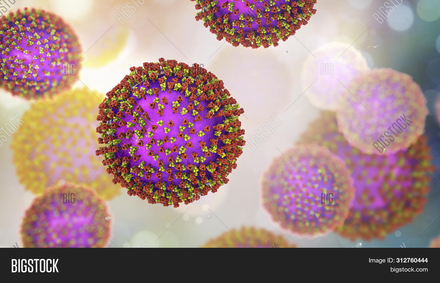Measles Viruses. 3d Image & Photo (Free Trial) | Bigstock