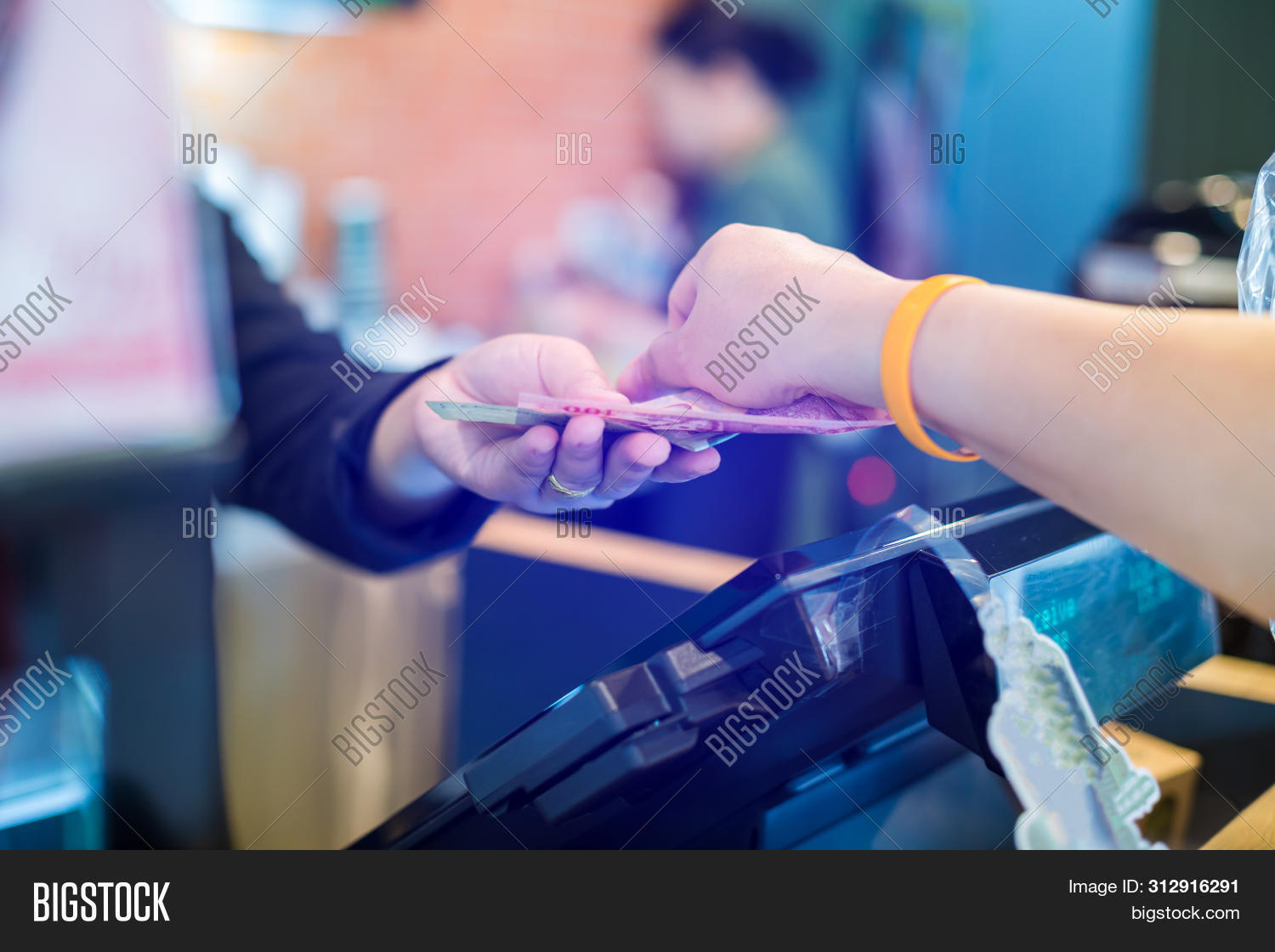 Cashier Take Banknote Image & Photo (Free Trial) | Bigstock