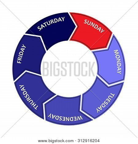 Pie Chart Days Week. Vector & Photo (Free Trial) | Bigstock