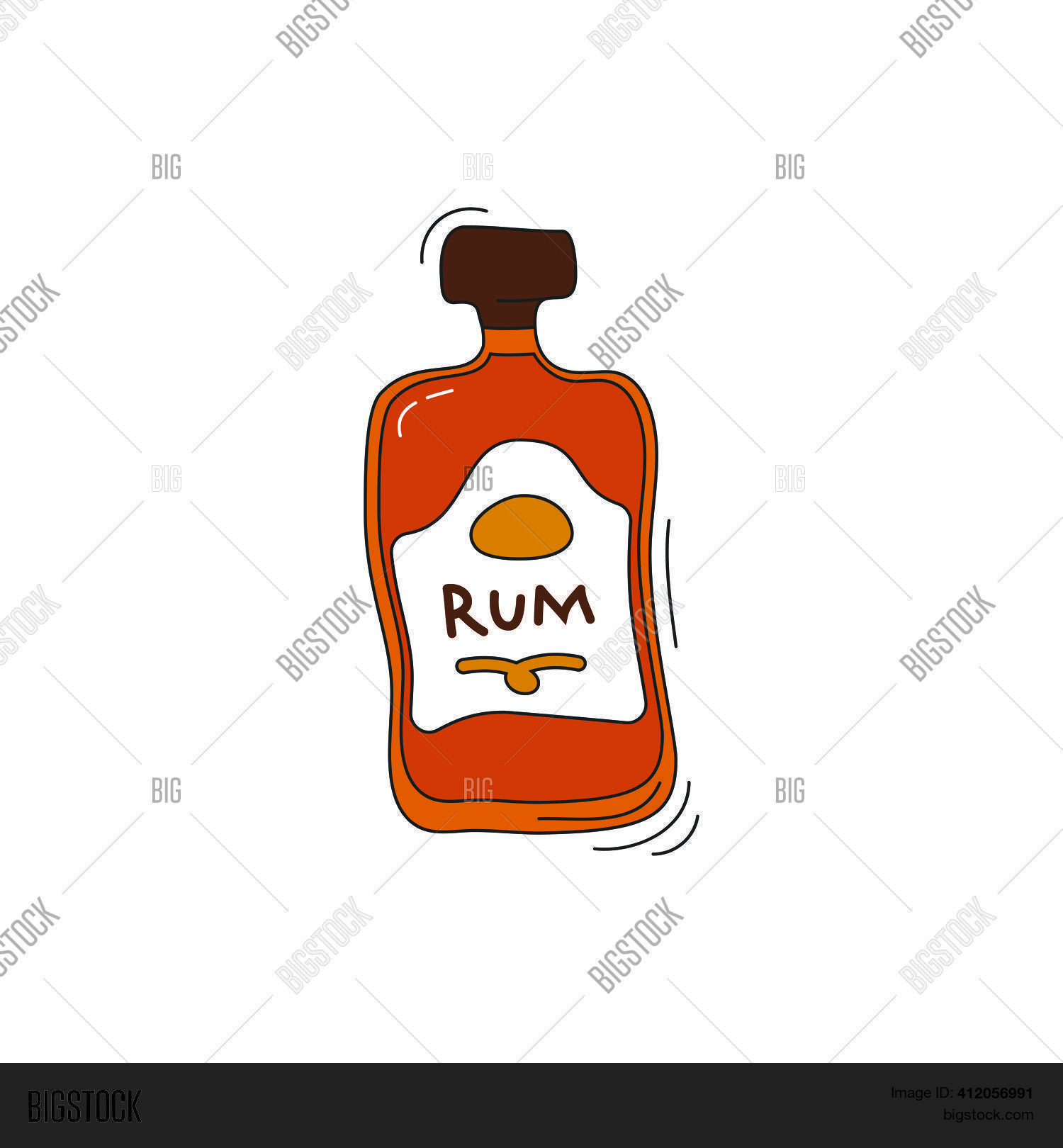 Rum Bottle On White Vector & Photo (Free Trial) | Bigstock
