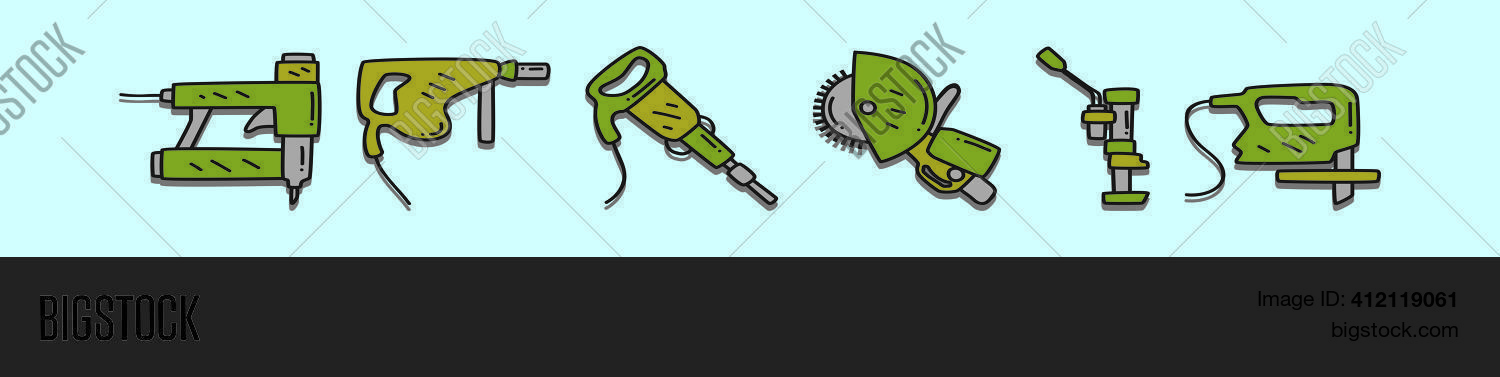 Set Pneumatic Cartoon Vector & Photo (Free Trial) | Bigstock