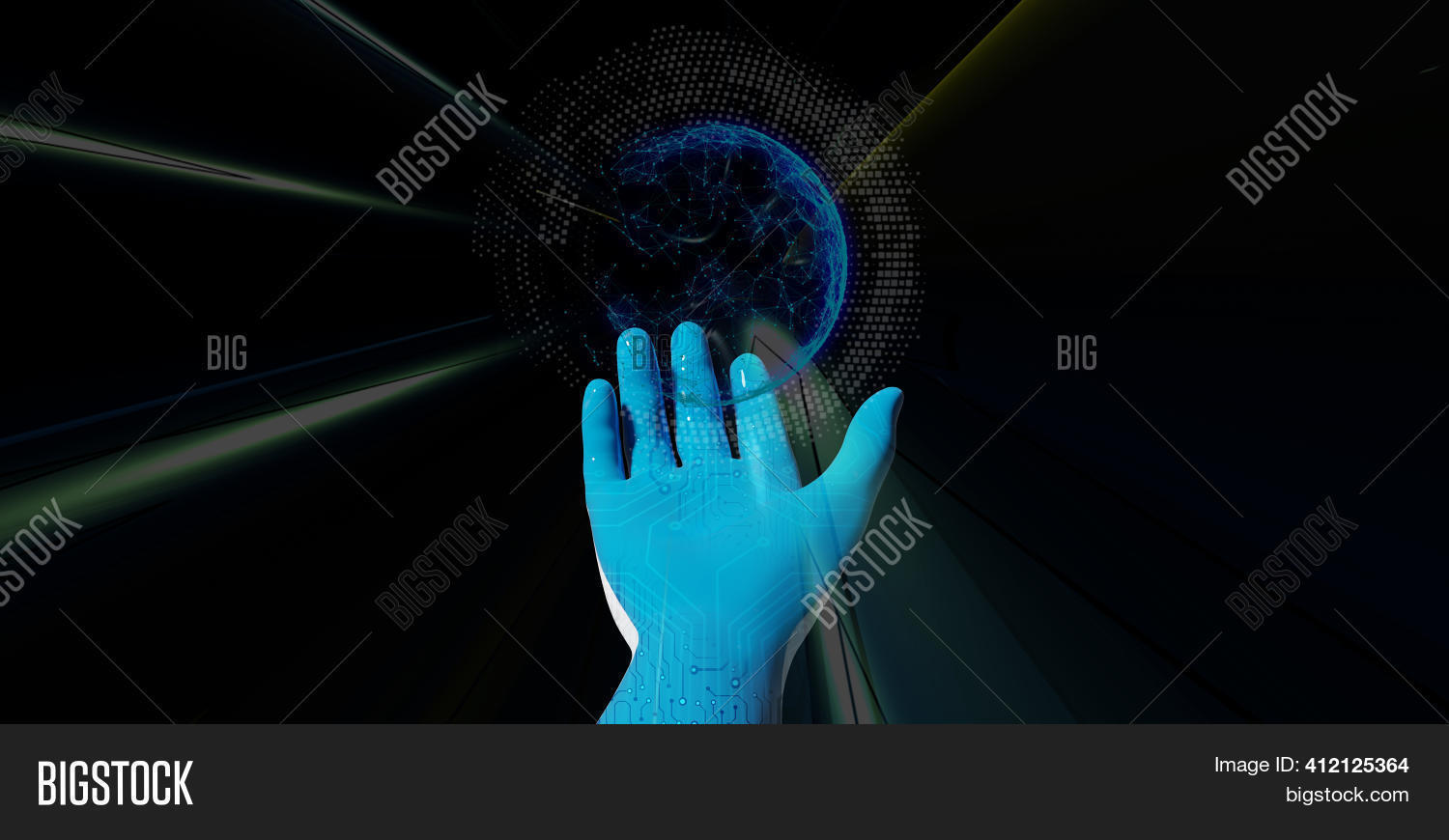 Blue Robot Hand Light Image & Photo (Free Trial) | Bigstock