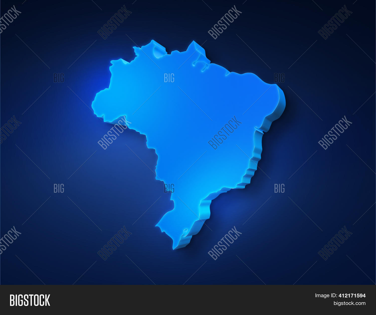 Blue 3d Map Brazil On Image & Photo (Free Trial) | Bigstock
