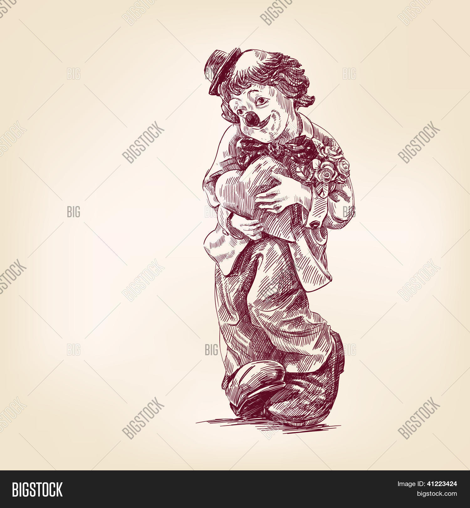 Clown Hand Draw Vector & Photo (Free Trial) | Bigstock