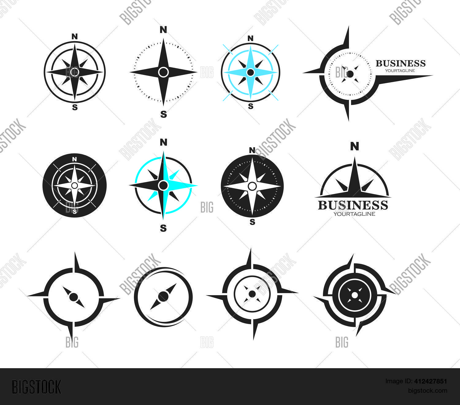 Compass Logo Vector Vector & Photo (Free Trial) | Bigstock