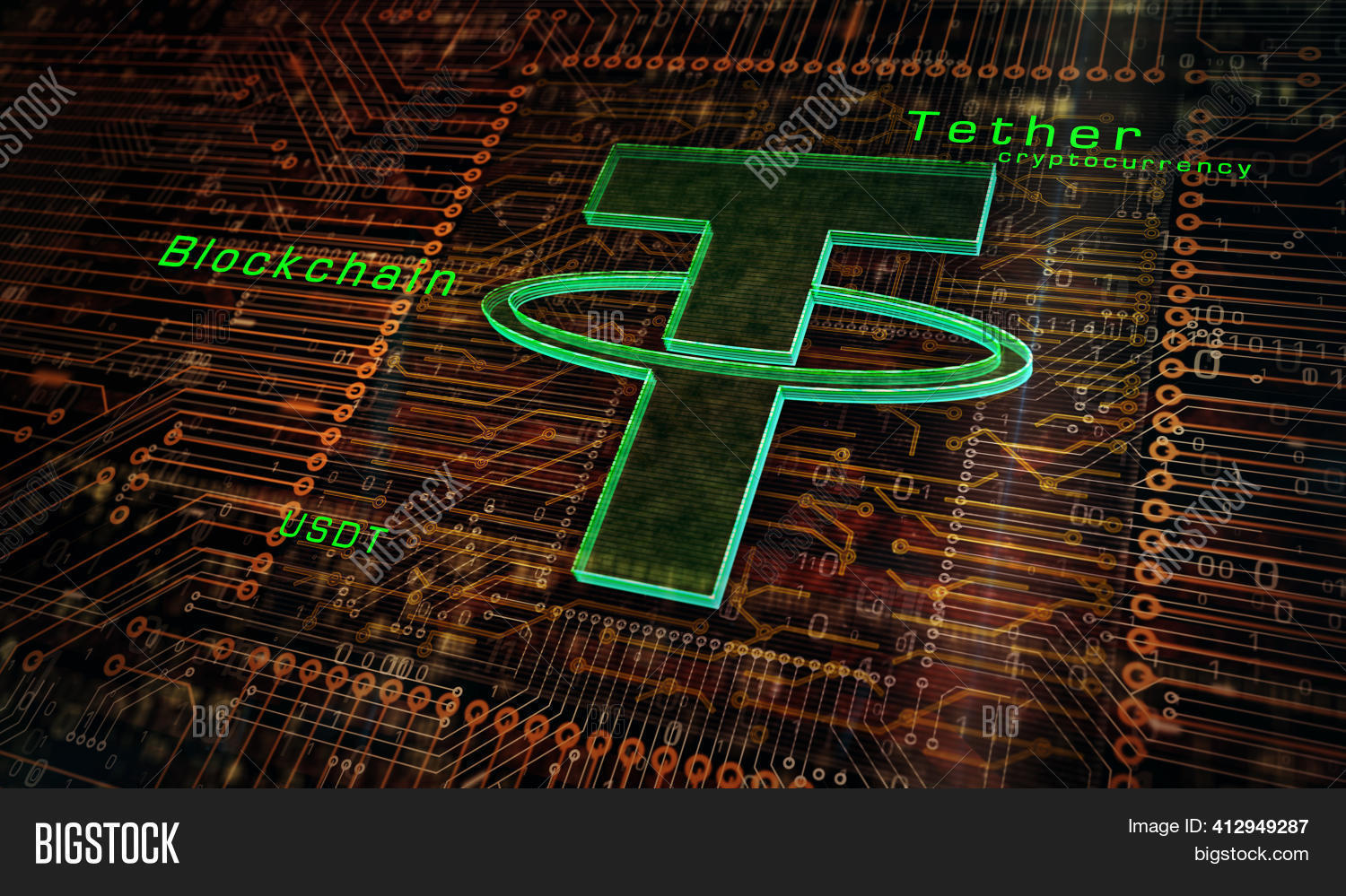 Tether Symbol Digital Image & Photo (Free Trial) | Bigstock