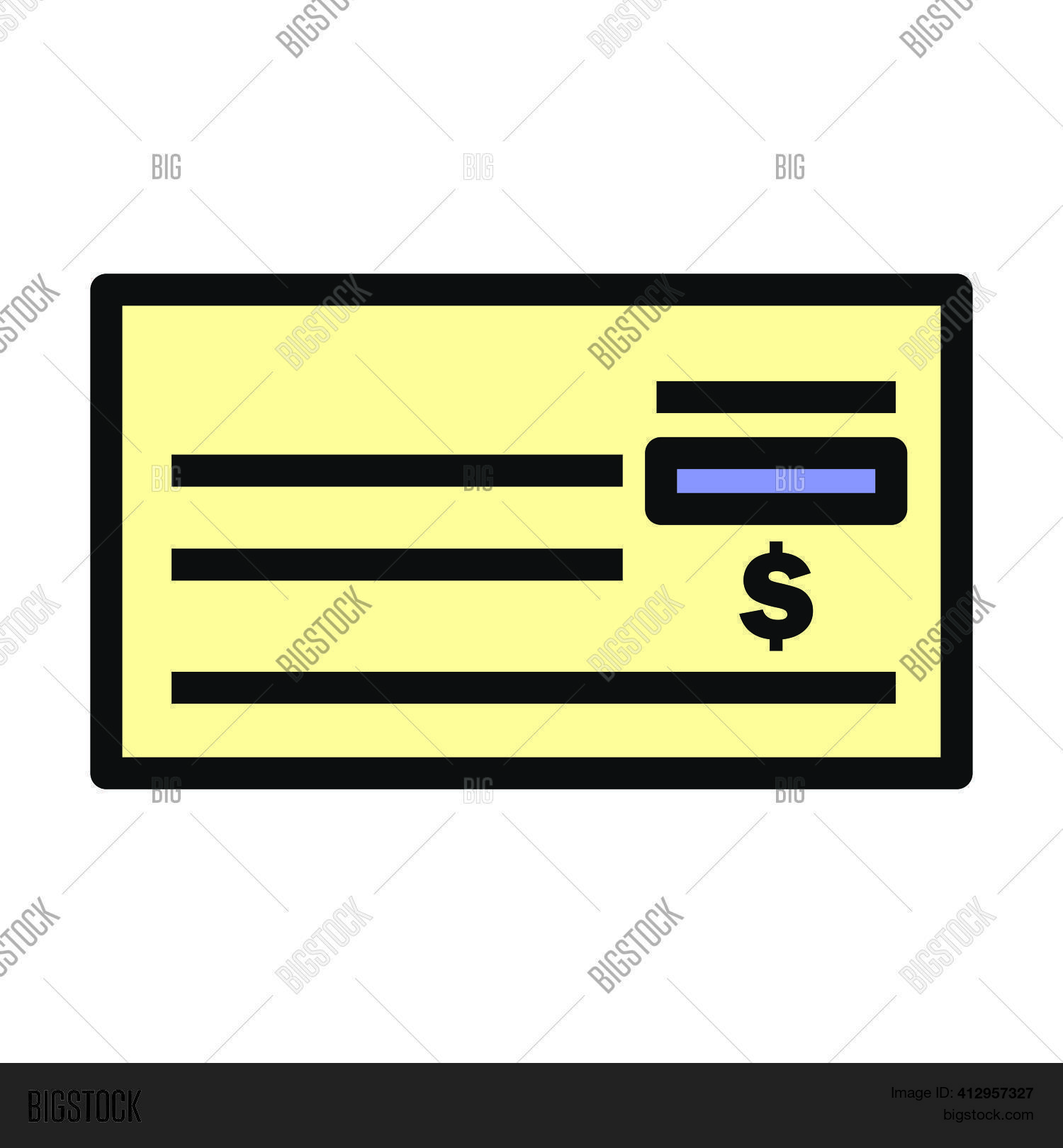 Bank Check Icon. Vector & Photo (Free Trial) | Bigstock