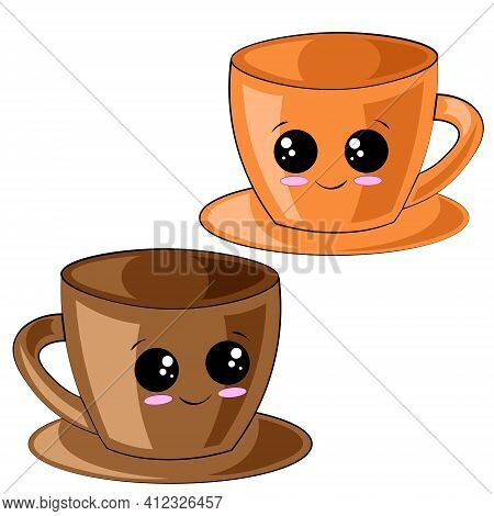 Cute Cartoon Cups. Vector & Photo (Free Trial) | Bigstock