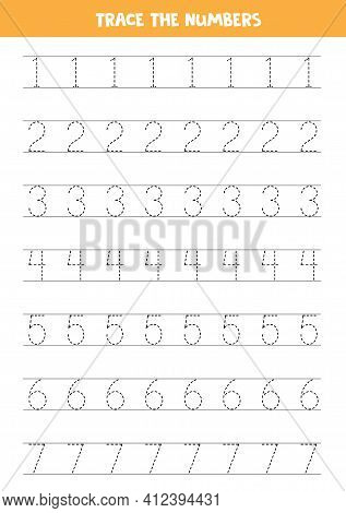 Trace Numbers 1-7. Vector & Photo (Free Trial) | Bigstock