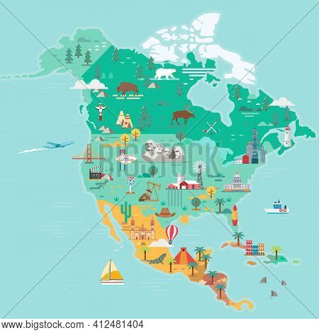 North America Map. Vector & Photo (Free Trial) | Bigstock