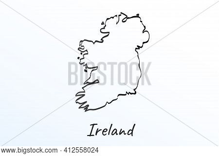 Hand Draw Map Ireland Vector & Photo (Free Trial) | Bigstock