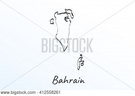 Hand Draw Map Bahrain Vector & Photo (Free Trial) | Bigstock
