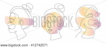 Set Asian Women Faces Vector & Photo (Free Trial) | Bigstock