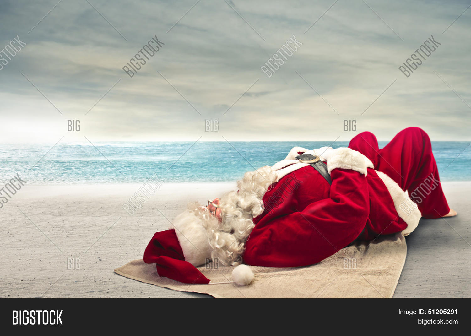 Santa Claus Sunbathing Image & Photo (Free Trial) | Bigstock