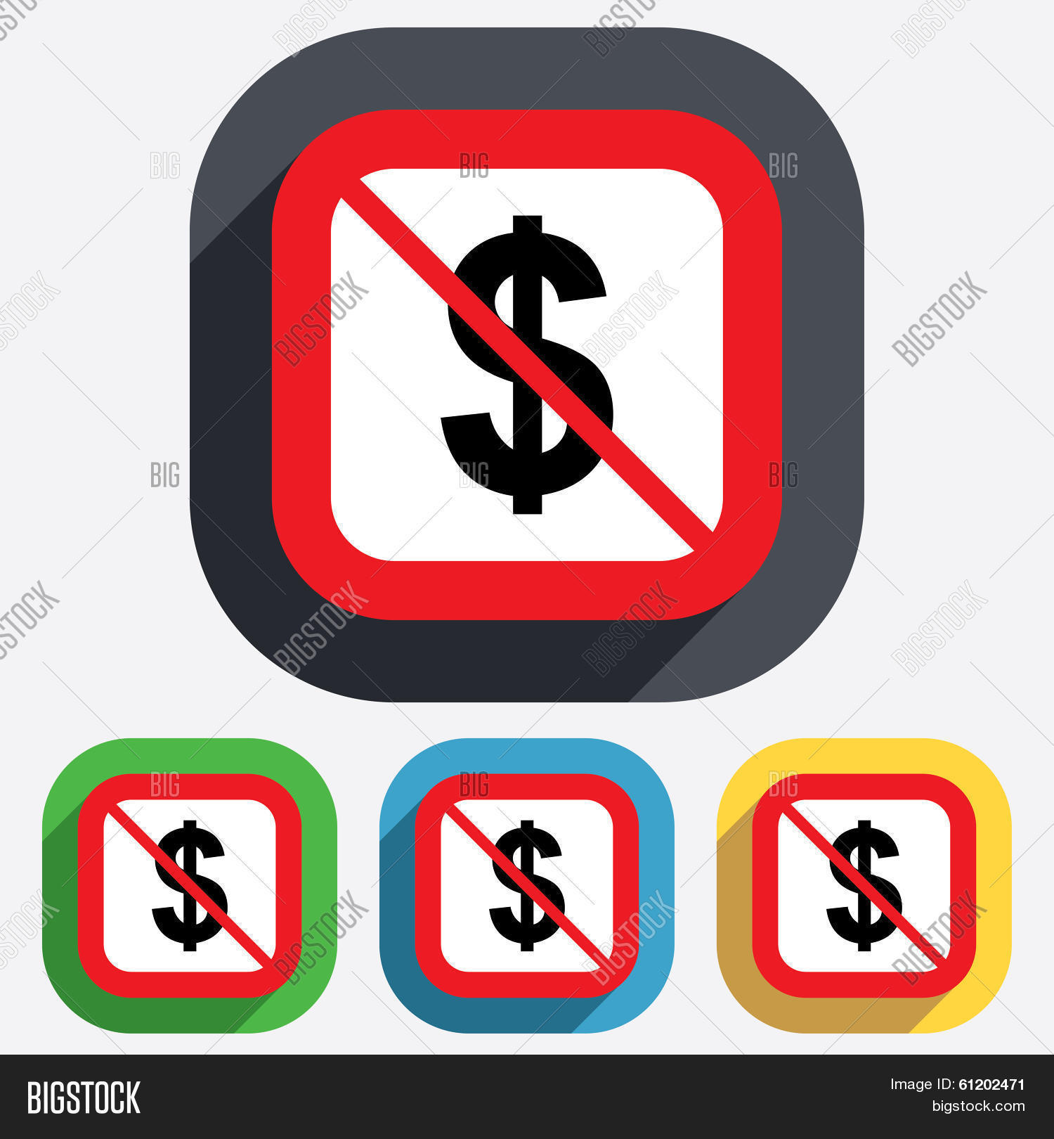 No Dollar Sign Icon. Vector & Photo (Free Trial) | Bigstock