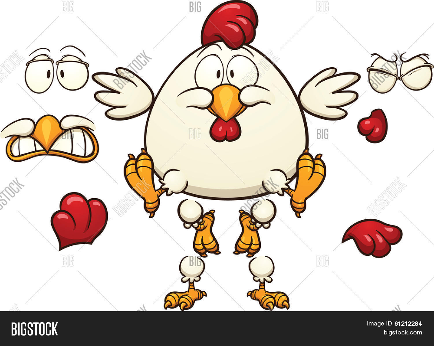 Cartoon Chicken Ready Vector & Photo (Free Trial) | Bigstock
