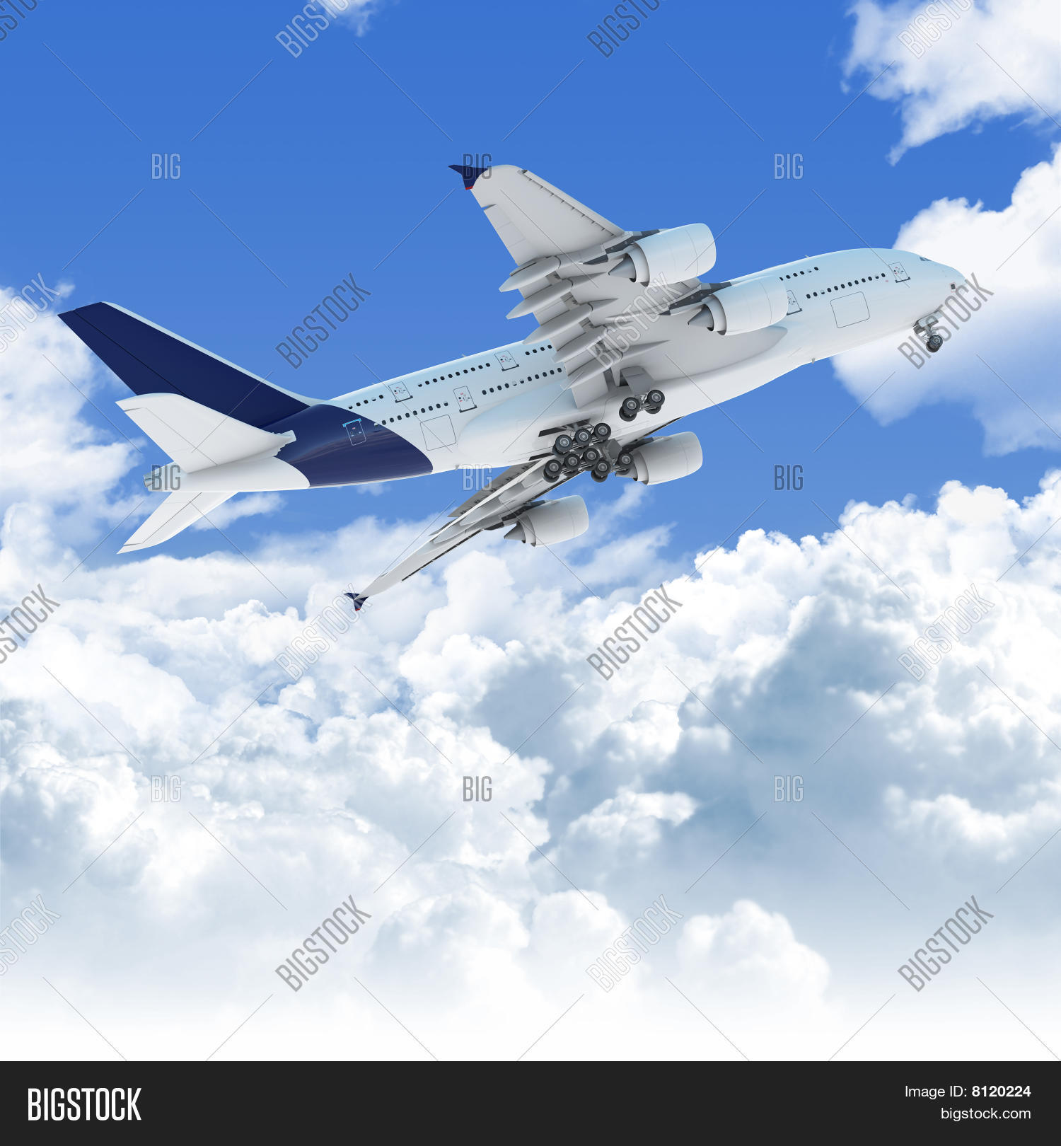 Airplane Flying Over Image & Photo (Free Trial) | Bigstock