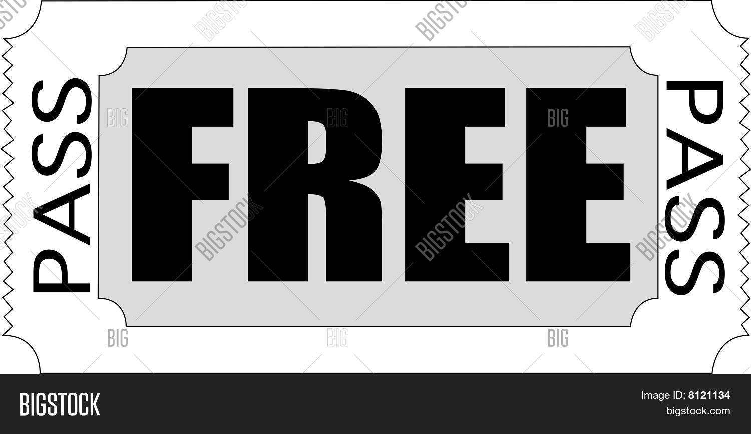 FREE PASS Ticket Vector & Photo (Free Trial) | Bigstock