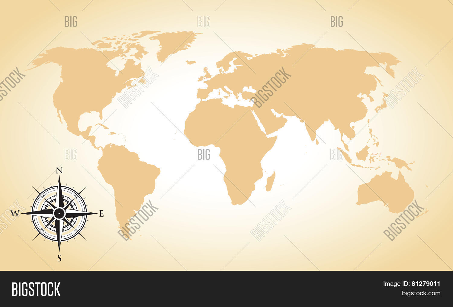 World Map Compass Vector & Photo (Free Trial) | Bigstock