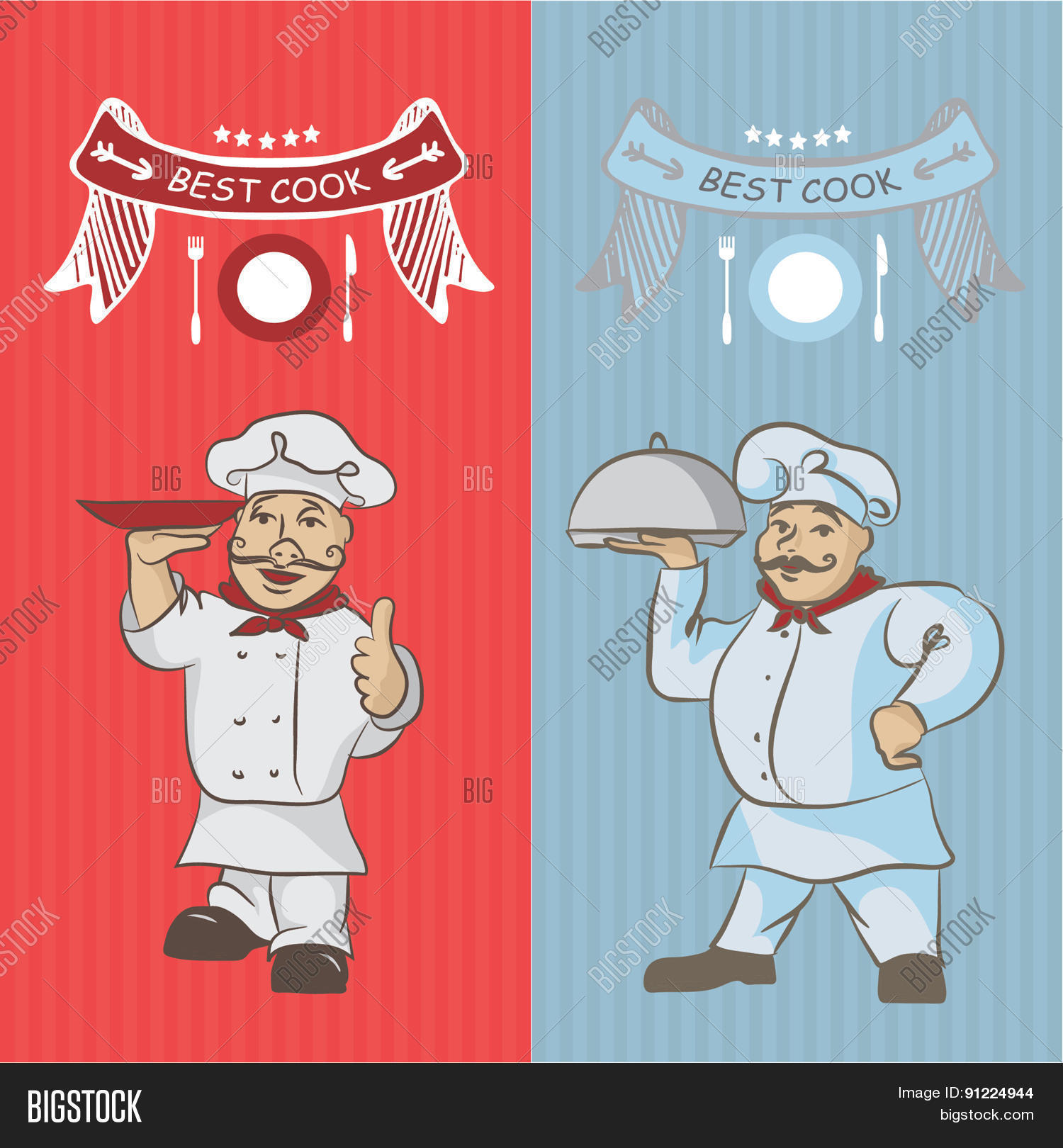 Two Chefs Dish On Vector & Photo (Free Trial) | Bigstock