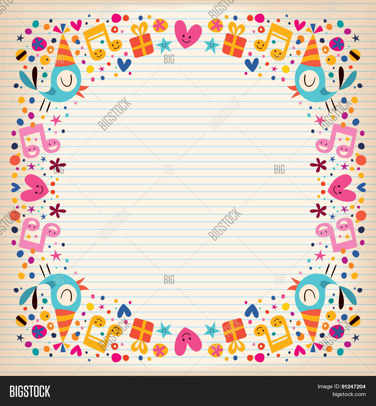 Happy Birthday Border Vector & Photo (Free Trial) | Bigstock