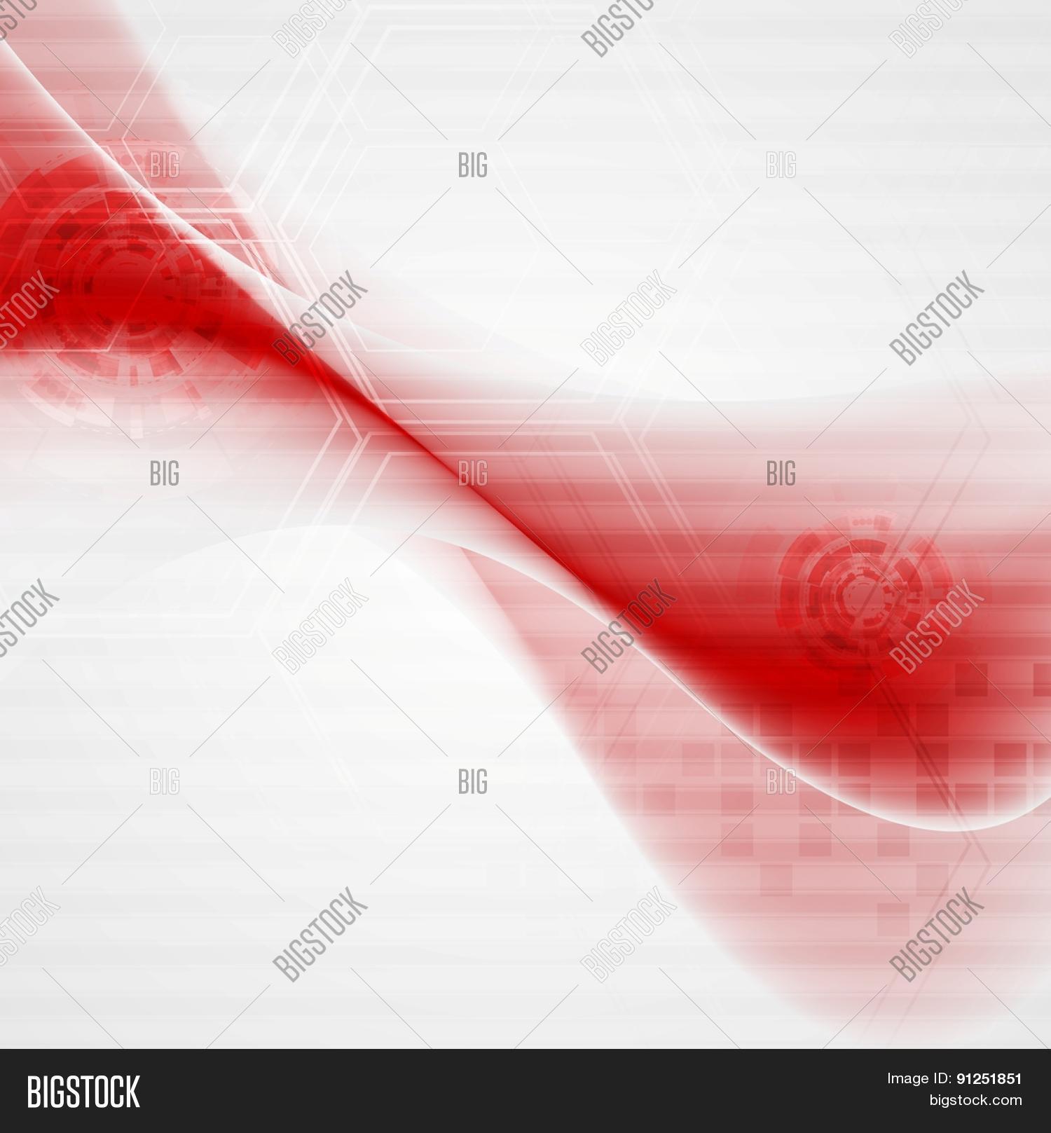 Red Wavy Tech Vector & Photo (Free Trial) | Bigstock