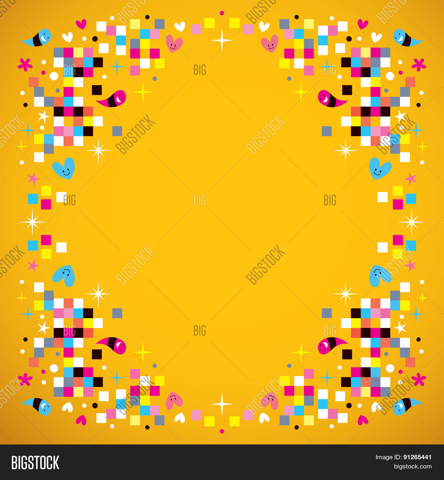 Fun Pixel Squares Vector & Photo (Free Trial) | Bigstock