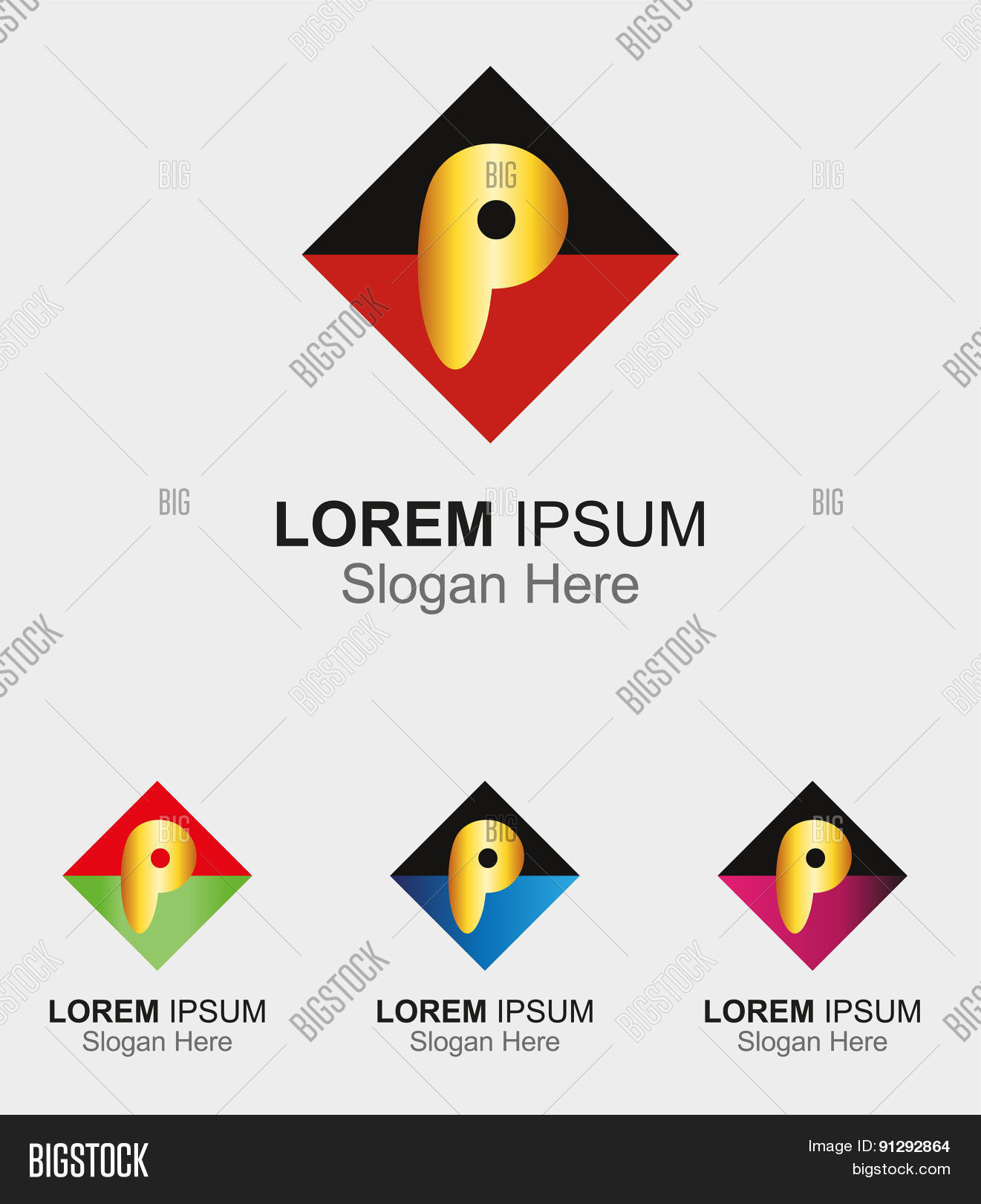 Square Logo Letter P Vector & Photo (Free Trial) | Bigstock