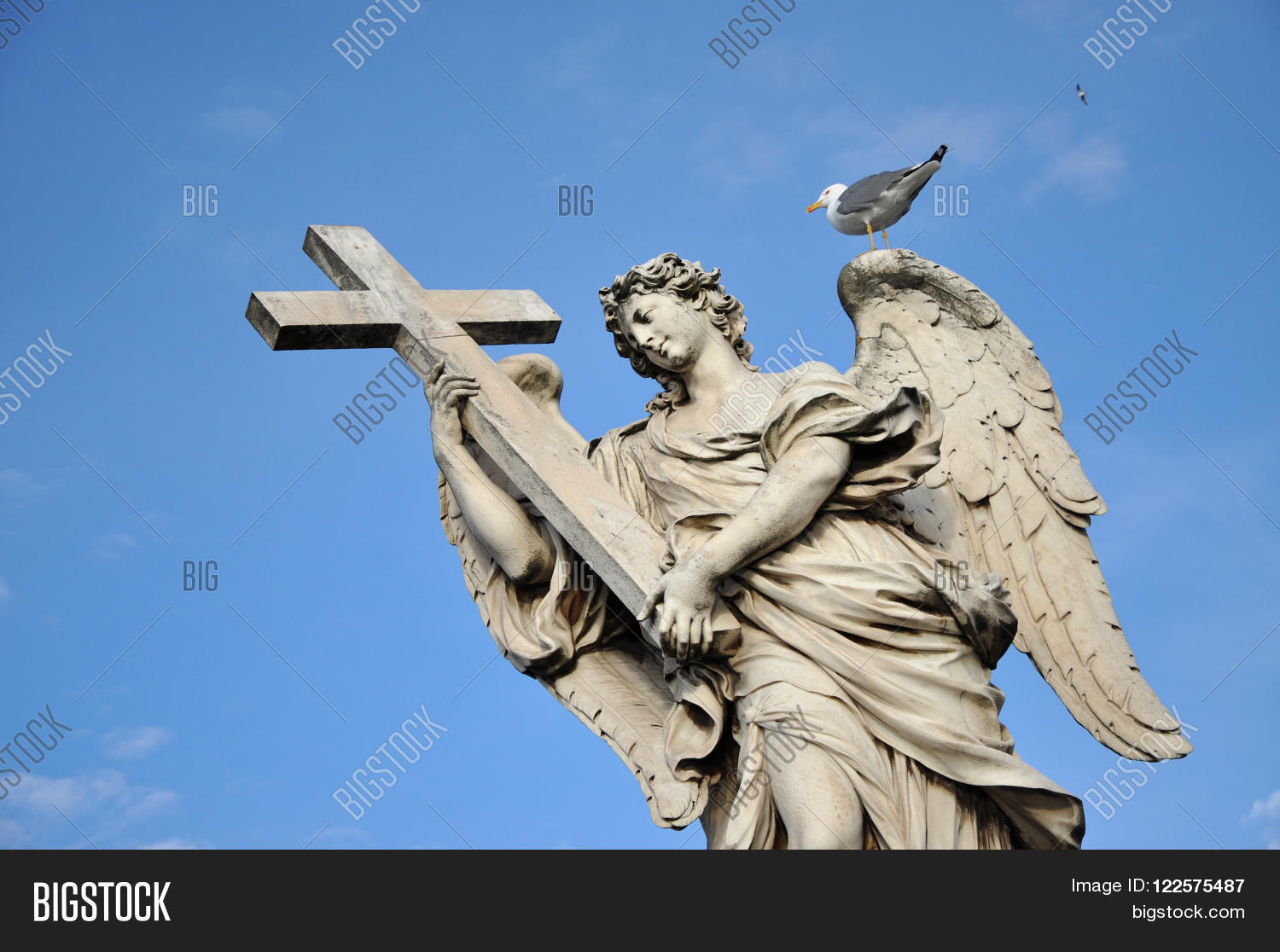 Statue Angel Cross Image & Photo (Free Trial) | Bigstock