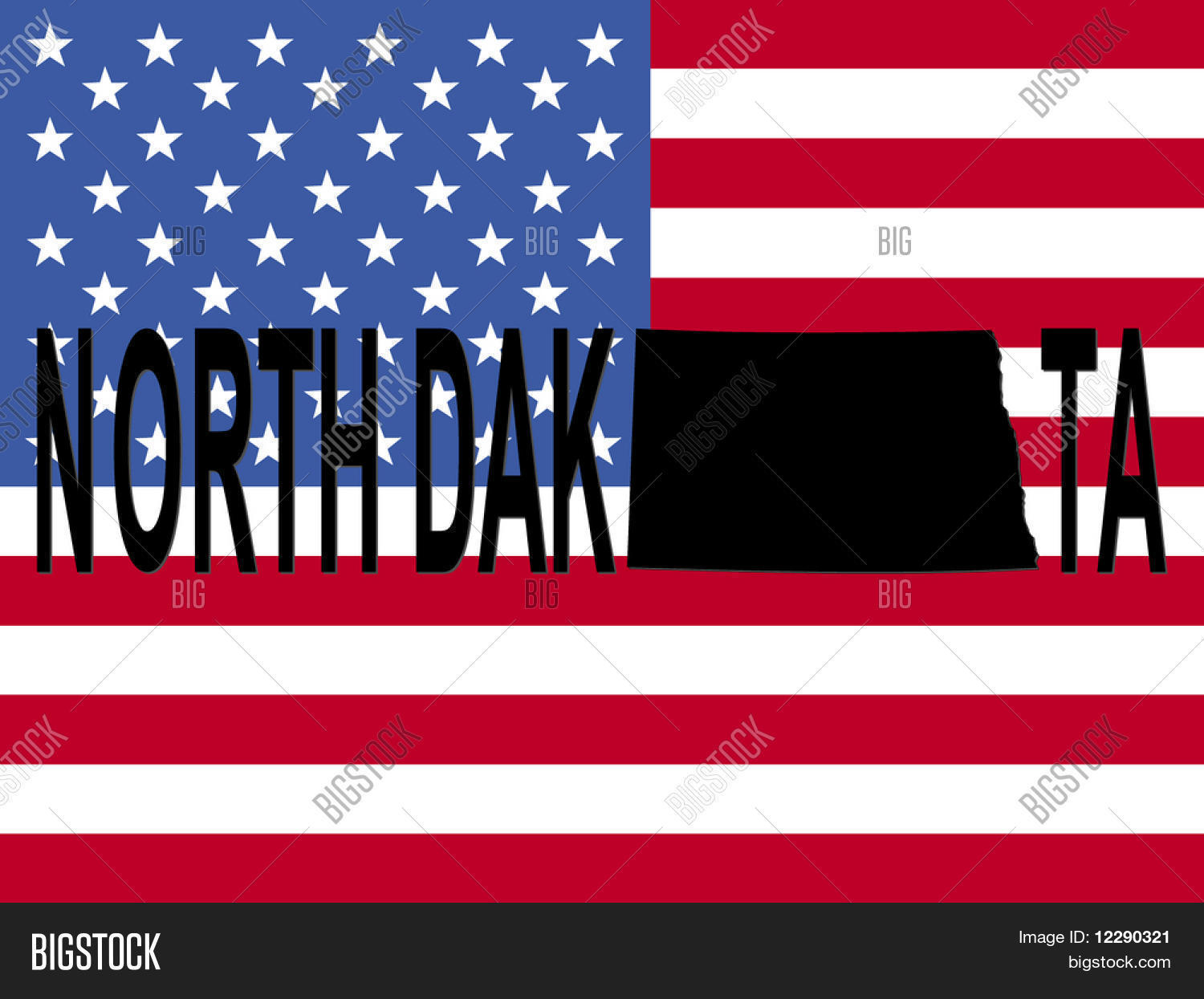 North Dakota Text Map Vector & Photo (Free Trial) | Bigstock