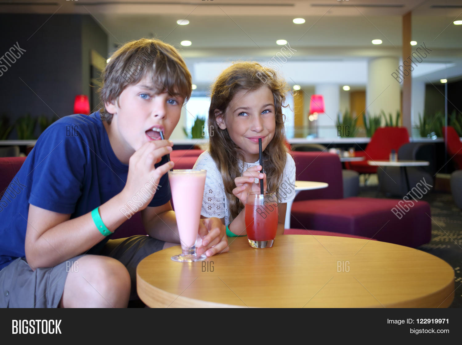 Boy Girl Sit Table Image & Photo (Free Trial) | Bigstock