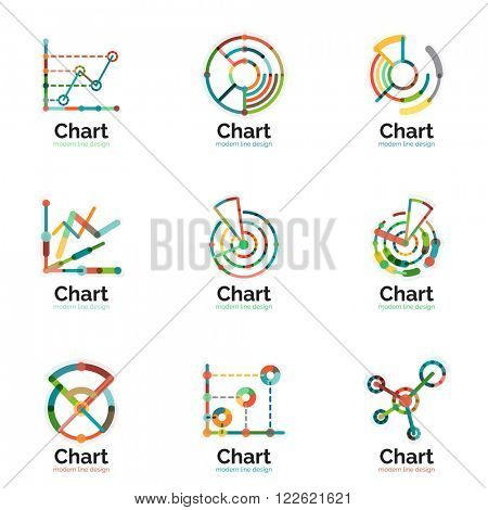 Thin Line Chart Logo Vector & Photo (Free Trial) | Bigstock