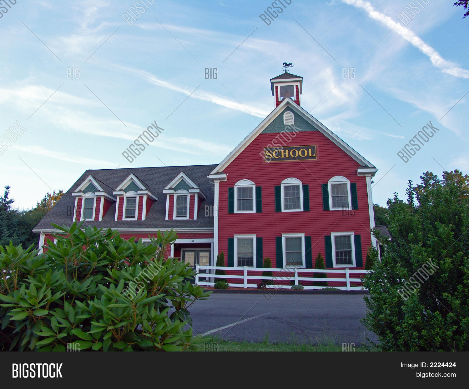 Colonial House School Building Image & Photo | Bigstock