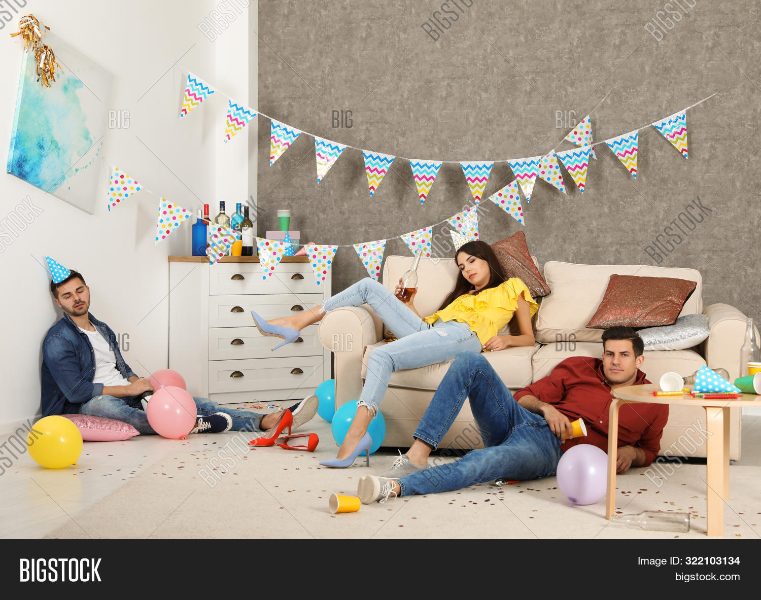 Drunk Friends Messy Image & Photo (Free Trial) | Bigstock