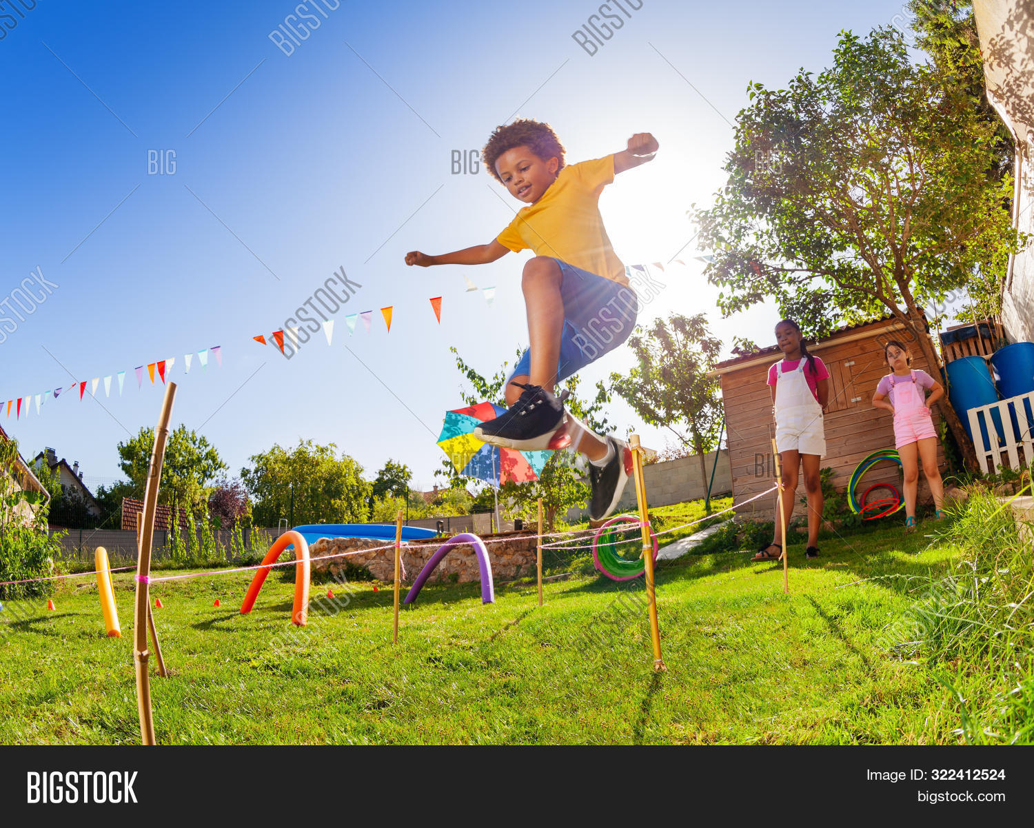 Boy Jump Over Strings Image & Photo (Free Trial) | Bigstock